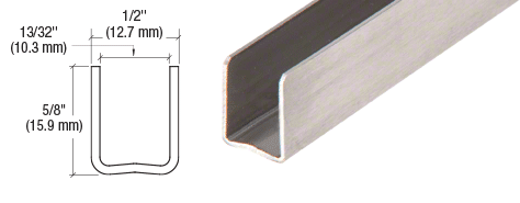 Stainless Steel U Channel For 12 mm Glass (15.9 mm depth) — Glass ...